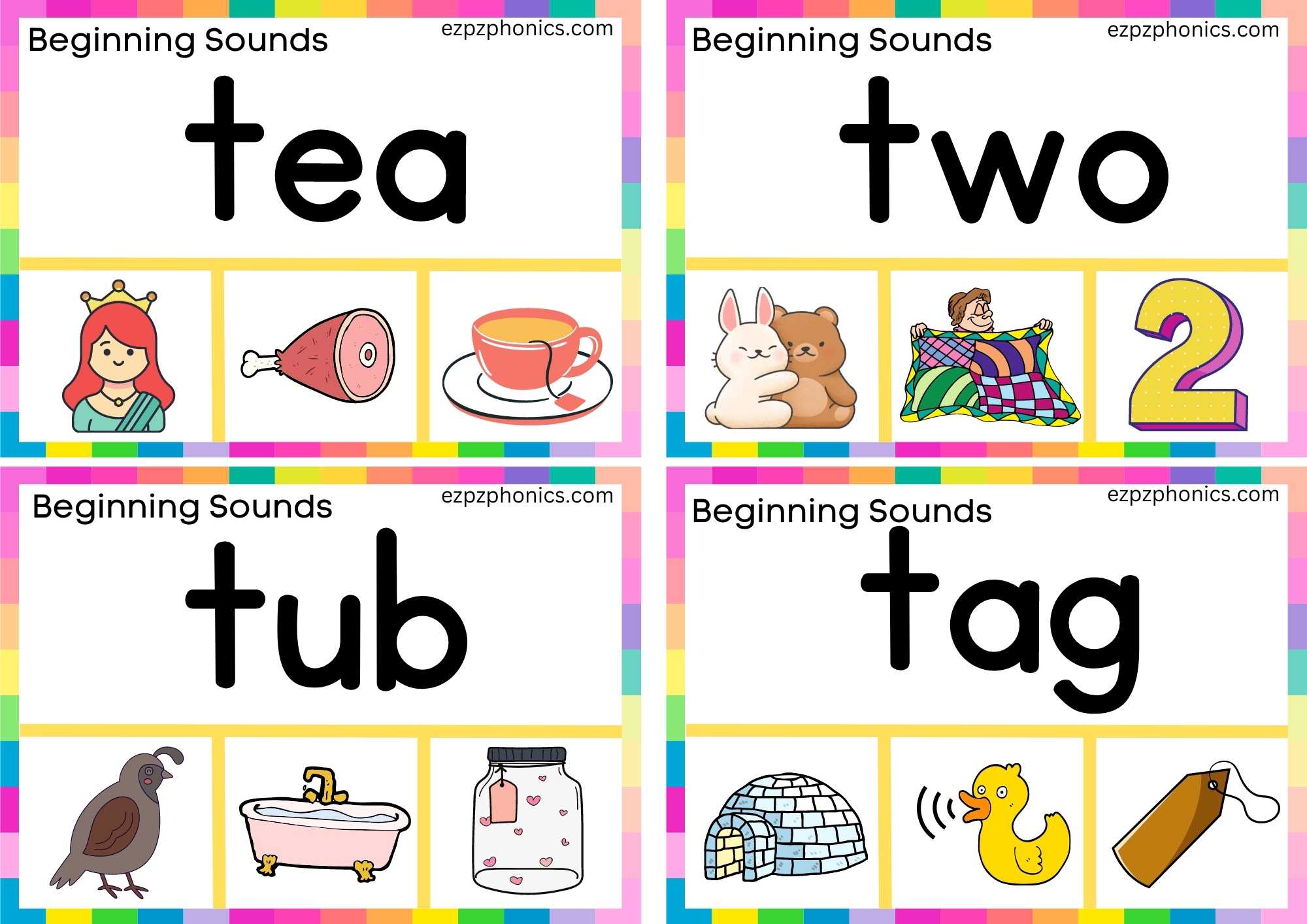 Letter T Finish The Word And Clip The Correct Letter Group 1 - ezpzphonics.com